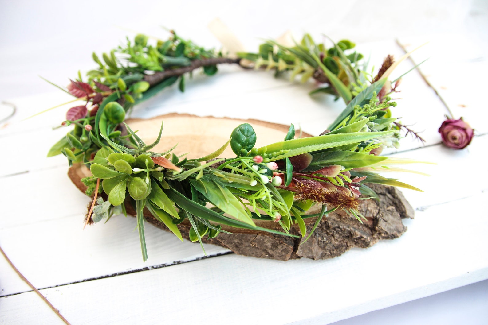 Greenery Wedding, Head Piece for Bride, Summer Bridal Crown, Floral ...
