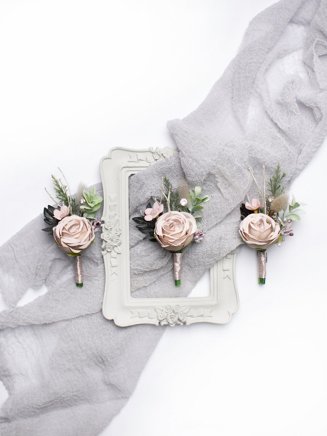 Groom's Boutonniere, Boutonniere for Man, Boho Flower Boutonniere ...