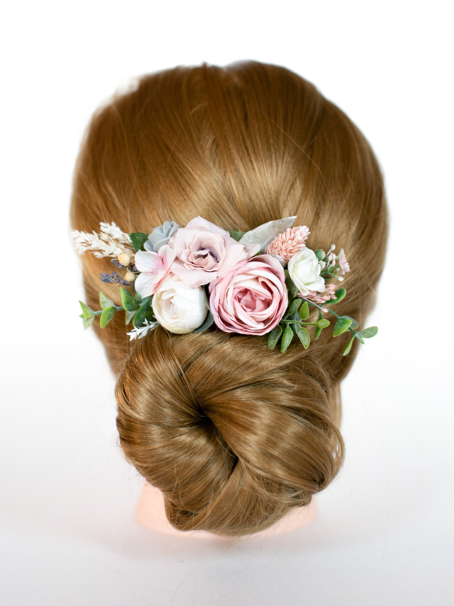 Dusty Rose Flower Comb Wedding Flower Comb Bridal Floral - Etsy