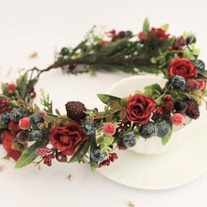 Christmas Flower Crown, Holly Crown, Winter Hair Accessories, Evergreen ...