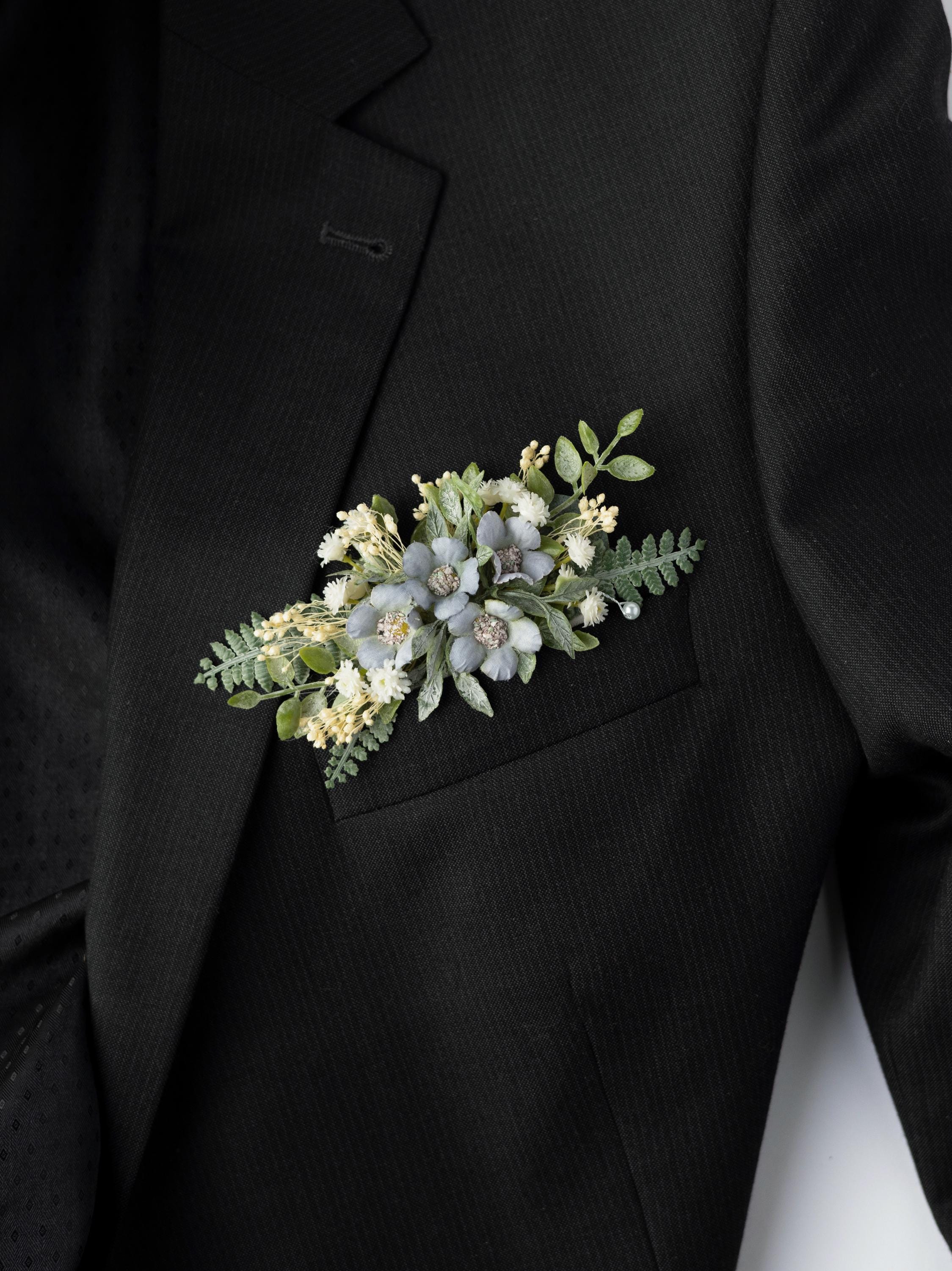 Teal Pocket Boutonniere for Men, Groomsmen Buttonhole, Buttonhole ...