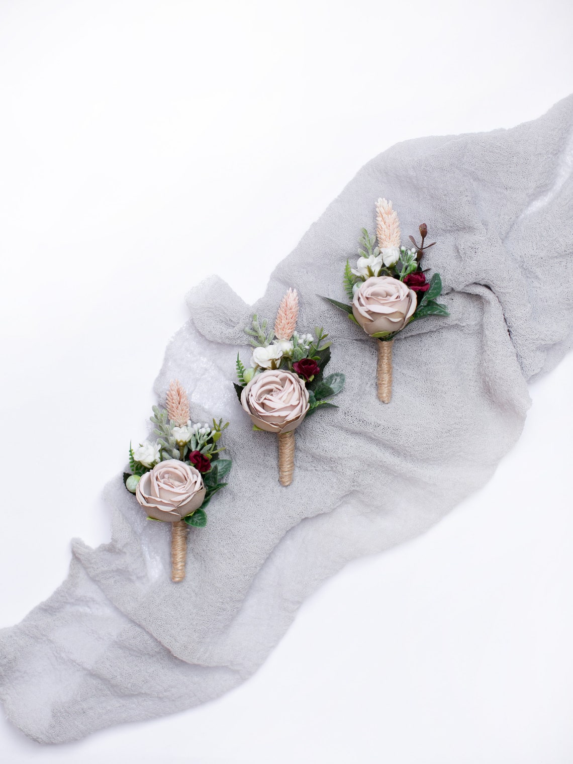 Boho Flower Boutonniere Blush Floral Buttonhole Man's - Etsy