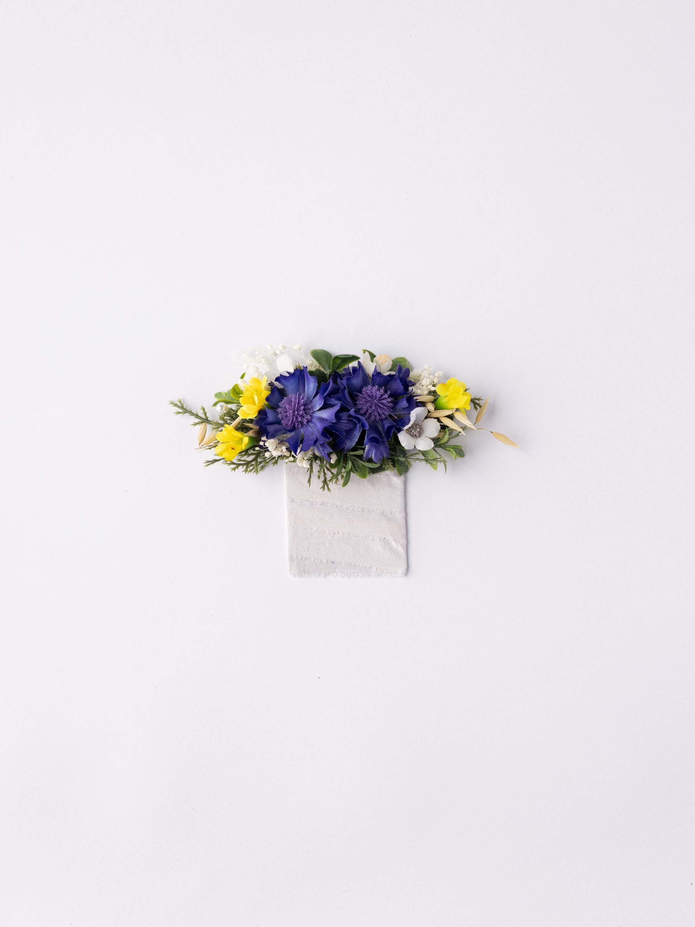 Mens Pocket Boutonniere, Buttonhole Pocket Sunflower Square, Blue Groom ...