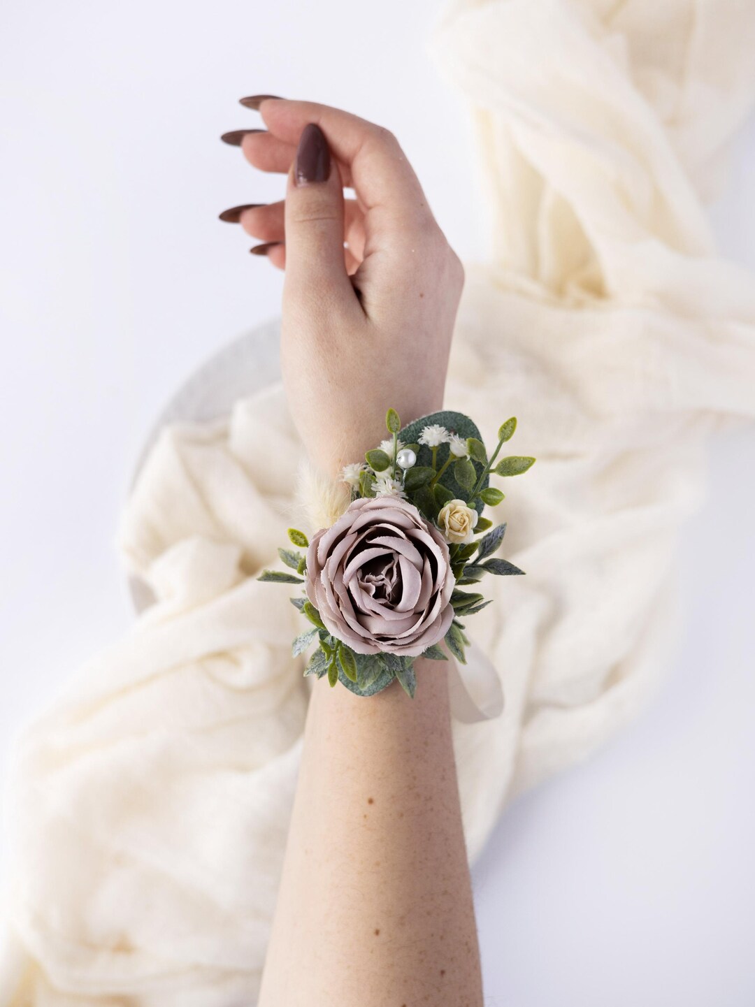 Dusty Rose Homecoming Wrist Corsage Vintage Hoco Arm Corsage and ...