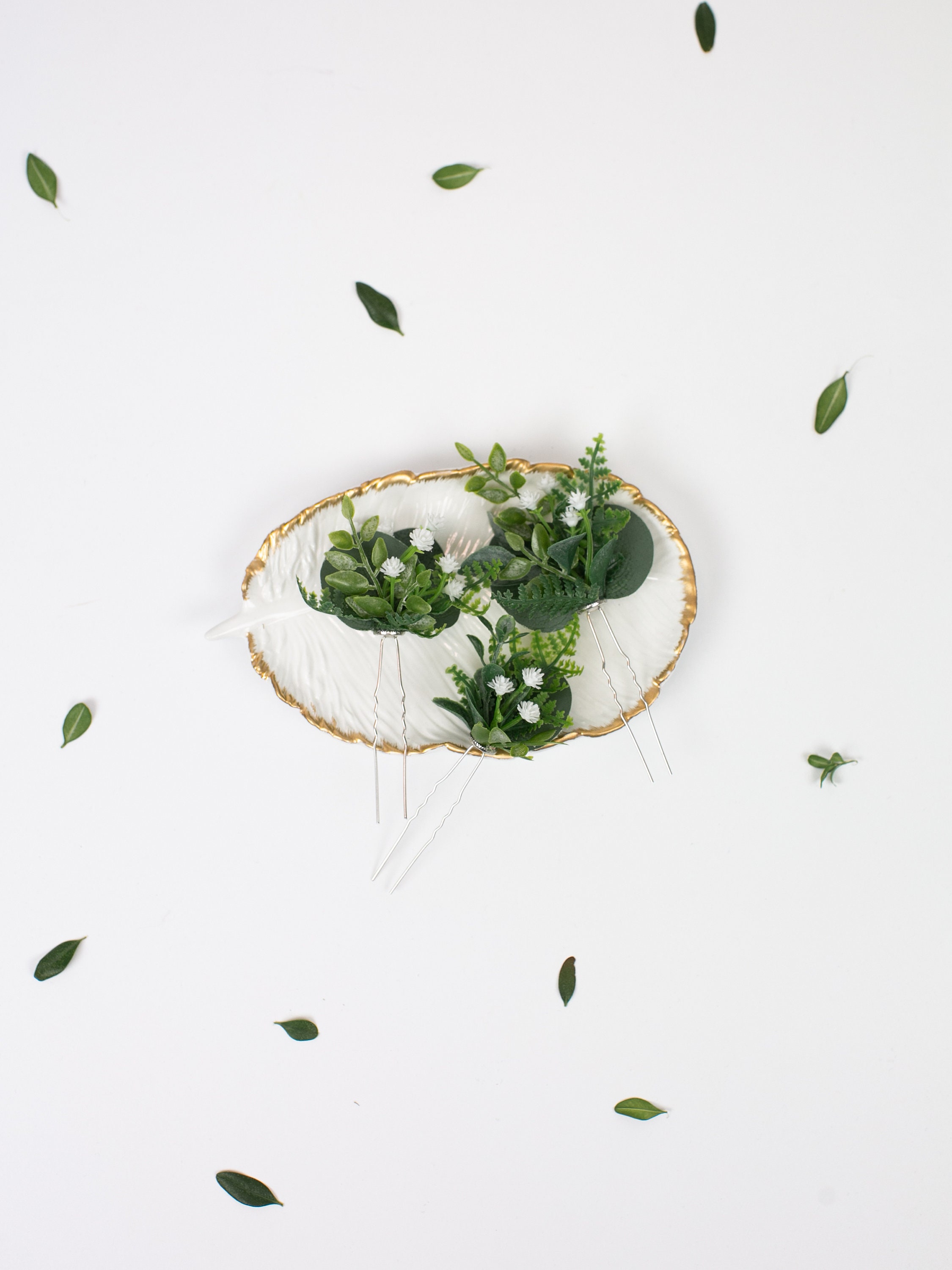Greenery Flower Hair Pins Flower Hair Pins Flower Bobby | Etsy