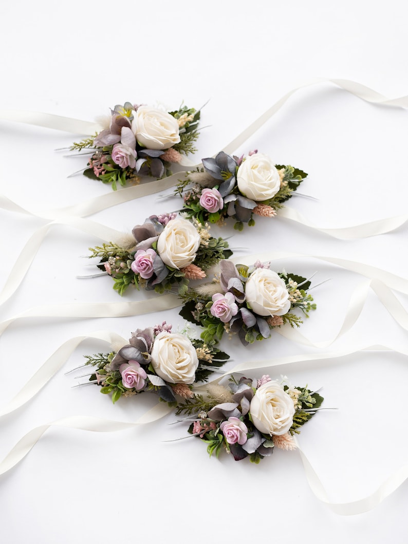 Flower Wrist Corsage, Prom Corsage, Boho Wrist Corsage, Bridal Flower ...