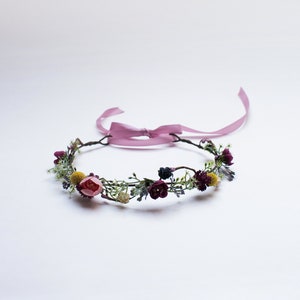 Plum Flower Crown, Purple Floral Crown, Floral Crown Wedding, Bridal ...