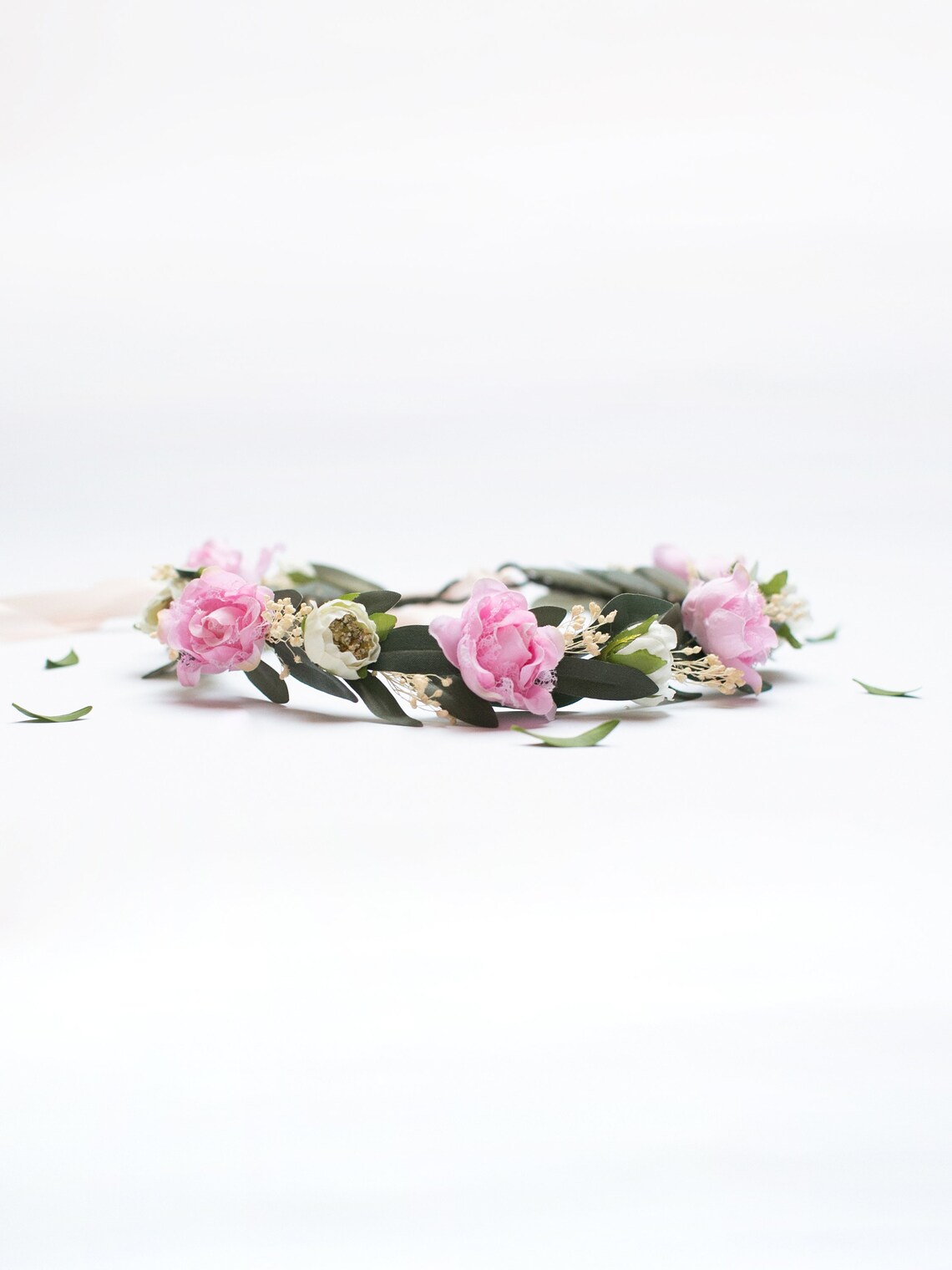 Flower Girl Crown Rustic Wedding Headpiece Bridal Floral | Etsy