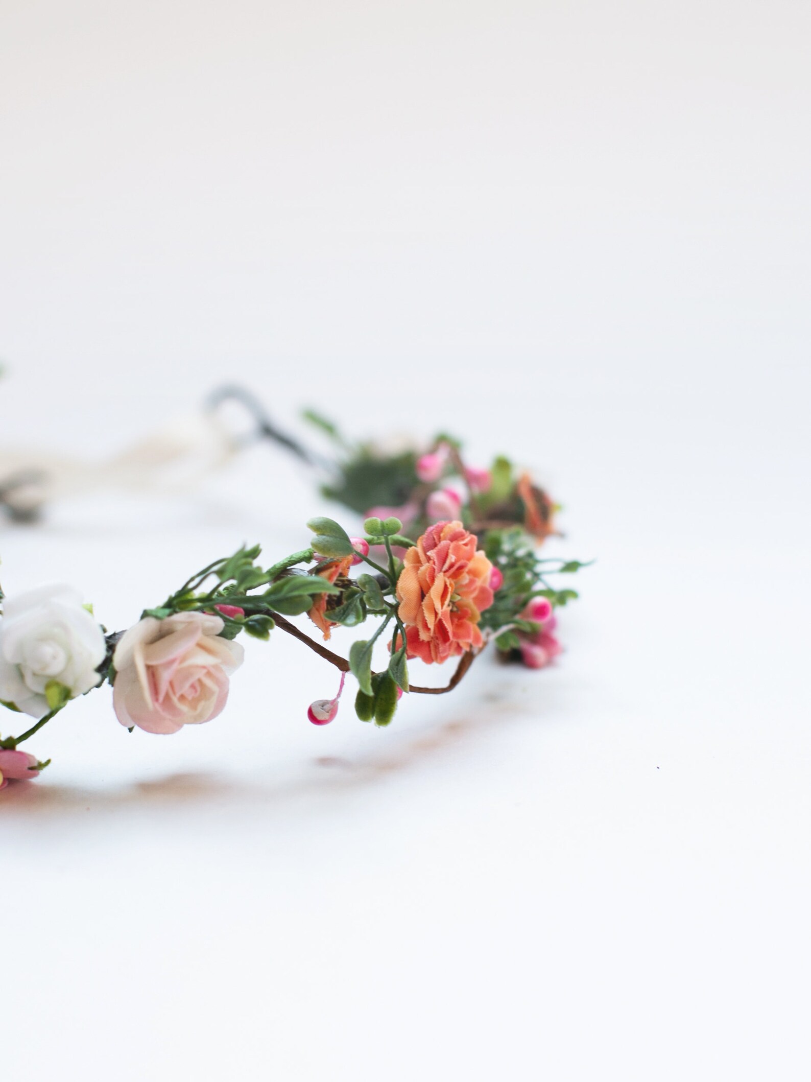 Coral Flower Crown Floral Crown Wedding Bridal Flower Crown | Etsy