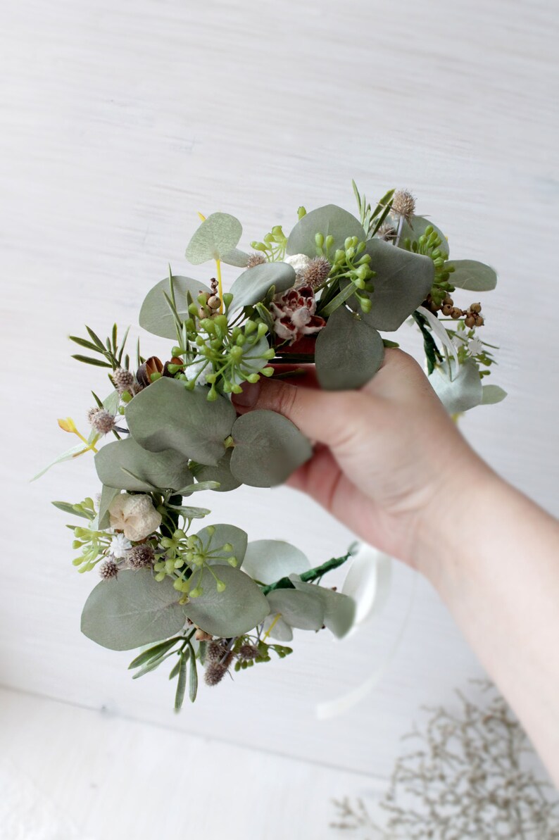 Greenery Crown Flower Girl Crown Eucalyptus Flower - Etsy