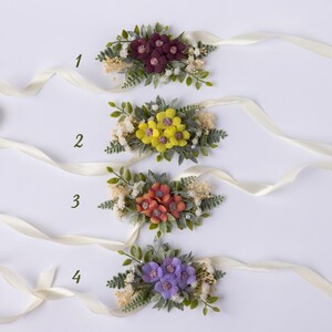 Сustomized Corsage and Boutonniere Set Prom Silk Floral Bracelet ...