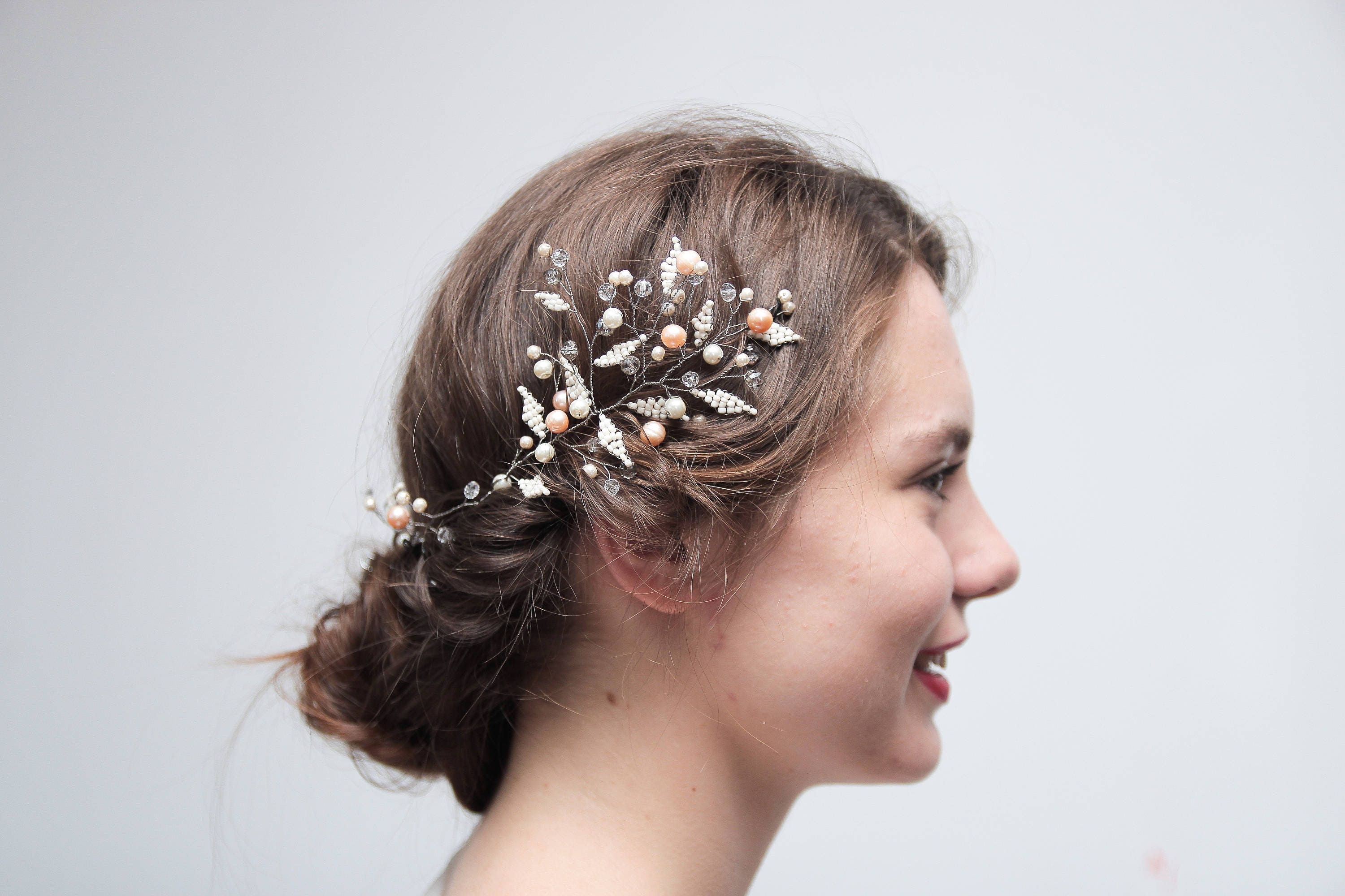 Pearl Bridal Hairpiece Wedding Hair Jewelry Crystal Hair | Etsy