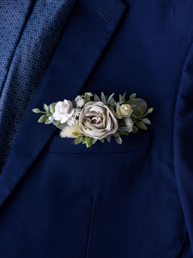 Sage Green Corsage and Boutonniere Set Rustic Wrist Corsage for Prom ...