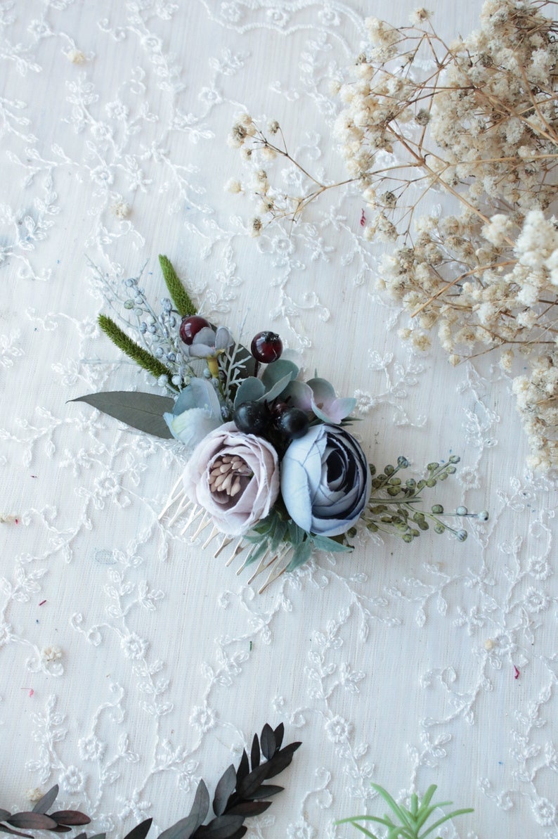 Winter Flower Comb Christmas Photoshoot Winter Wedding - Etsy