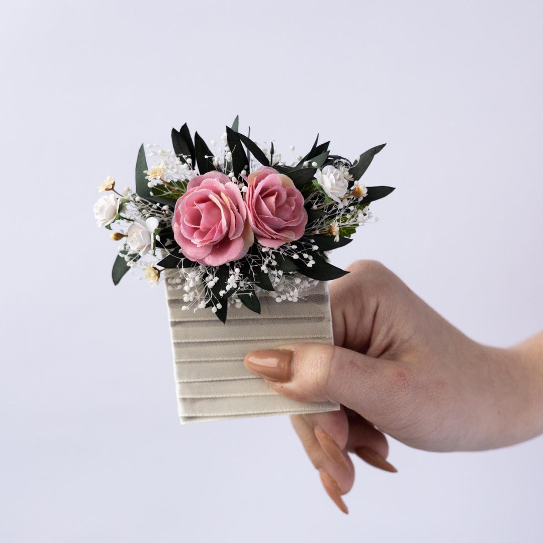 Pocket Boutonniere for Men, Rose Groomsmen Buttonhole, Buttonhole ...