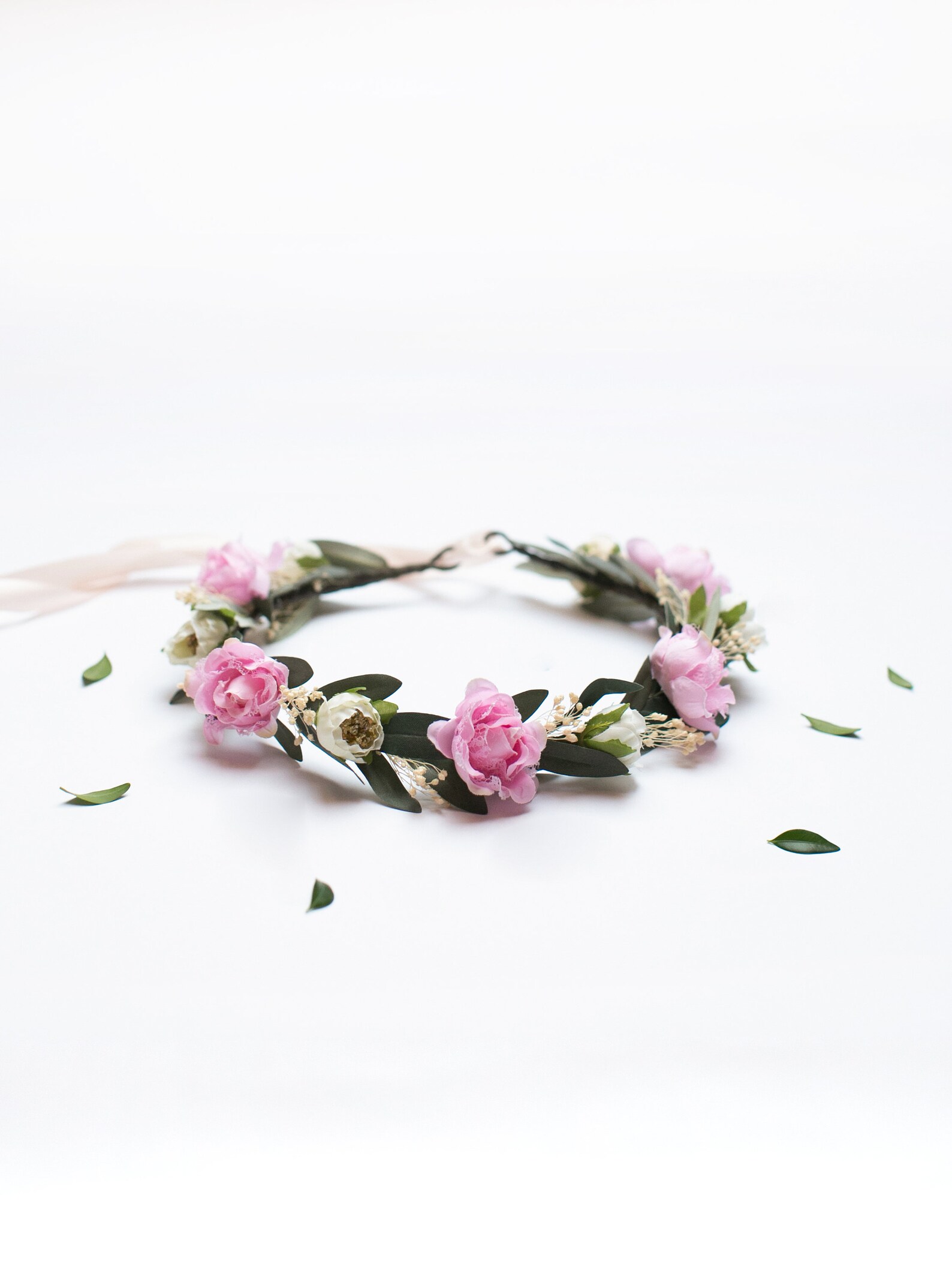 Flower Girl Crown Rustic Wedding Headpiece Bridal Floral - Etsy