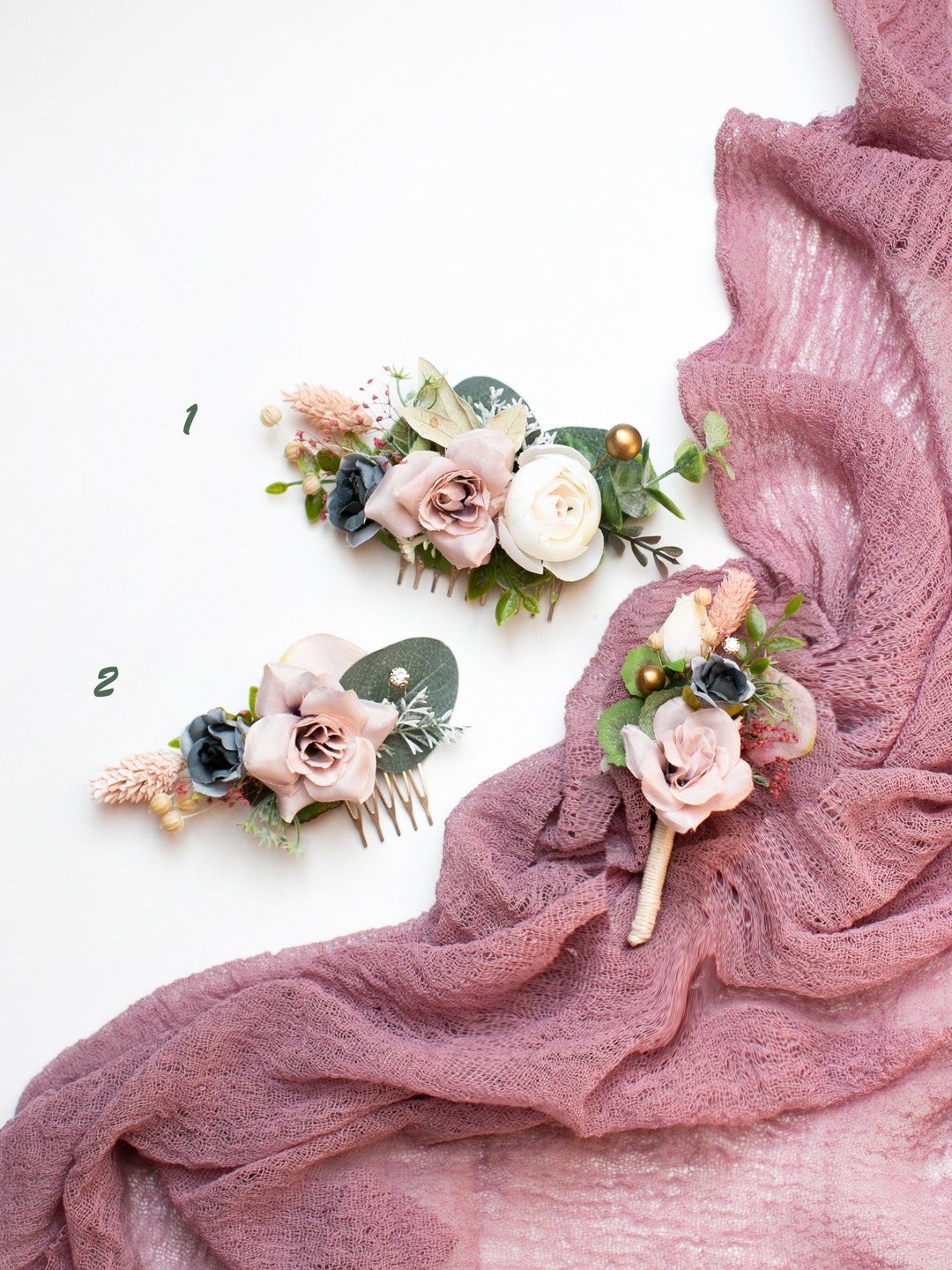 Pale Pink Flower Comb, Wedding Hair Piece, Blush Pink Flower Clip ...