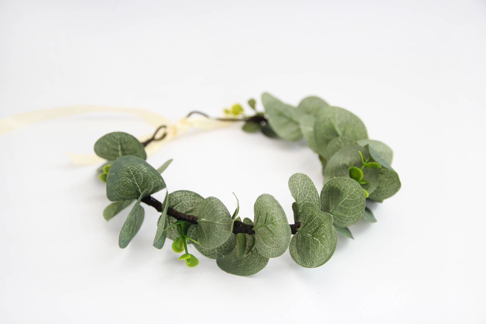 Greenery Wedding Crown, Eucalyptus Flower Crown, Woodland Halo, Green ...