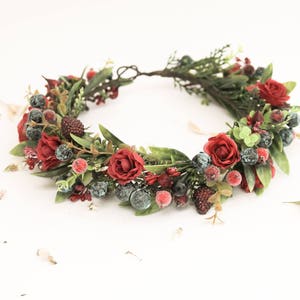 Christmas Flower Crown, Holly Crown, Winter Hair Accessories, Evergreen ...