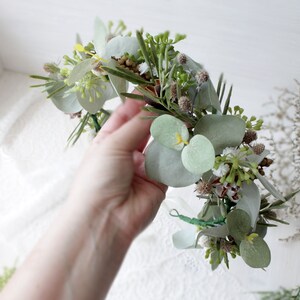 Greenery Crown, Flower Girl Crown, Eucalyptus Flower Hairpiece, Boho ...