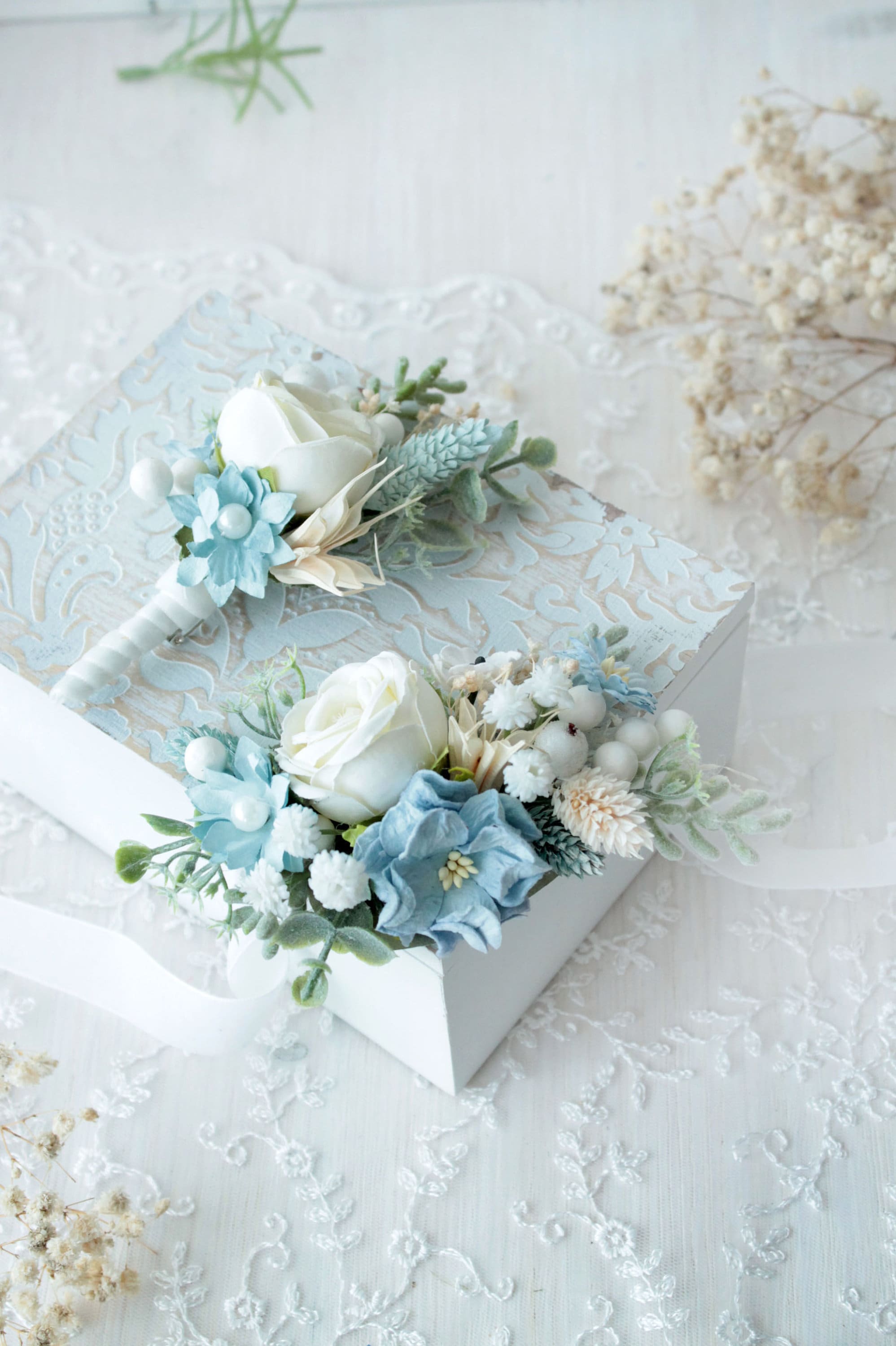 Light Blue Rose Boutonniere