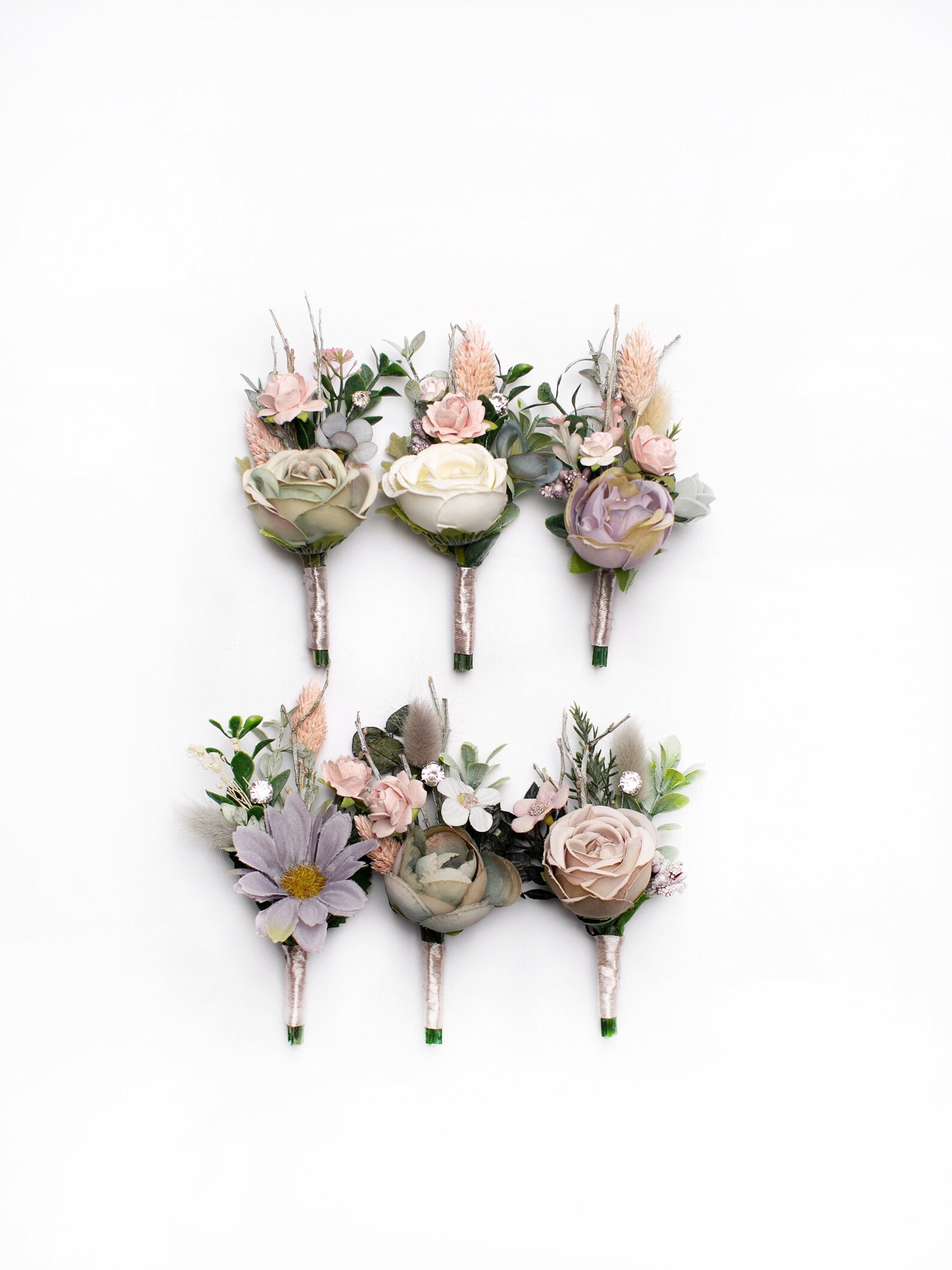 Boho Flower Boutonniere Blush Floral Buttonhole Man's - Etsy