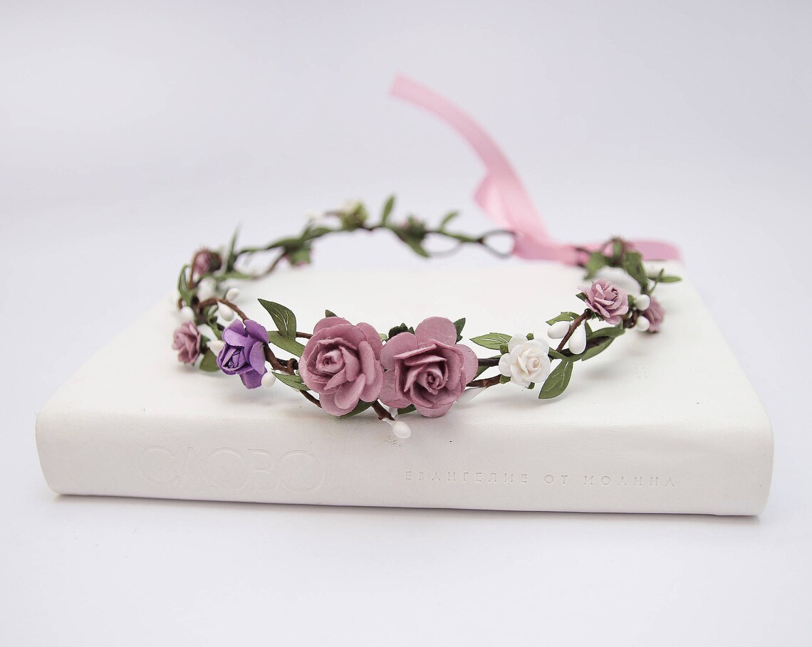Lilac Flower Crown Bridesmaid Crown Flower Girl Crown Wedding - Etsy