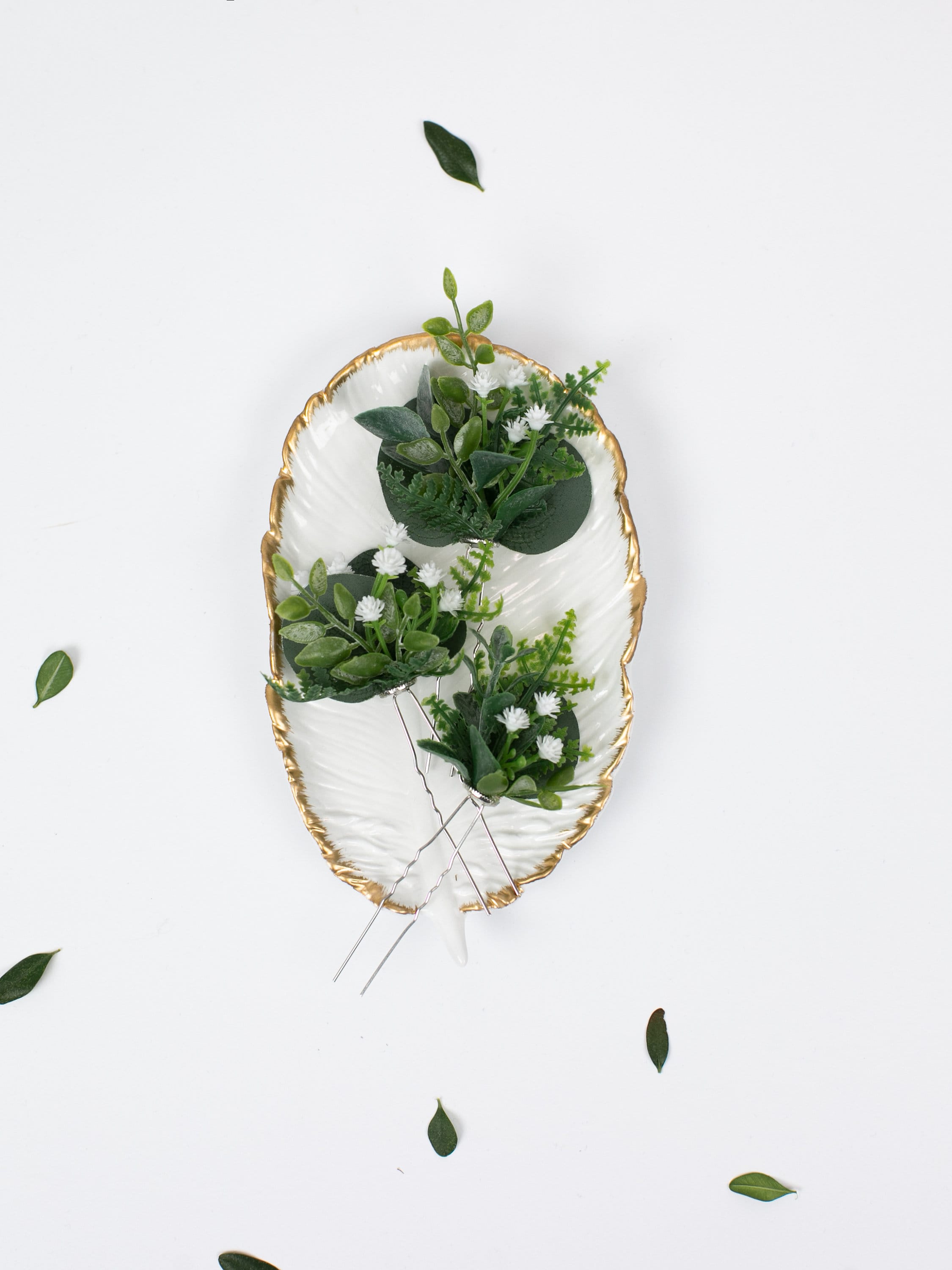 Greenery Flower Hair Pins Flower Hair Pins Flower Bobby | Etsy