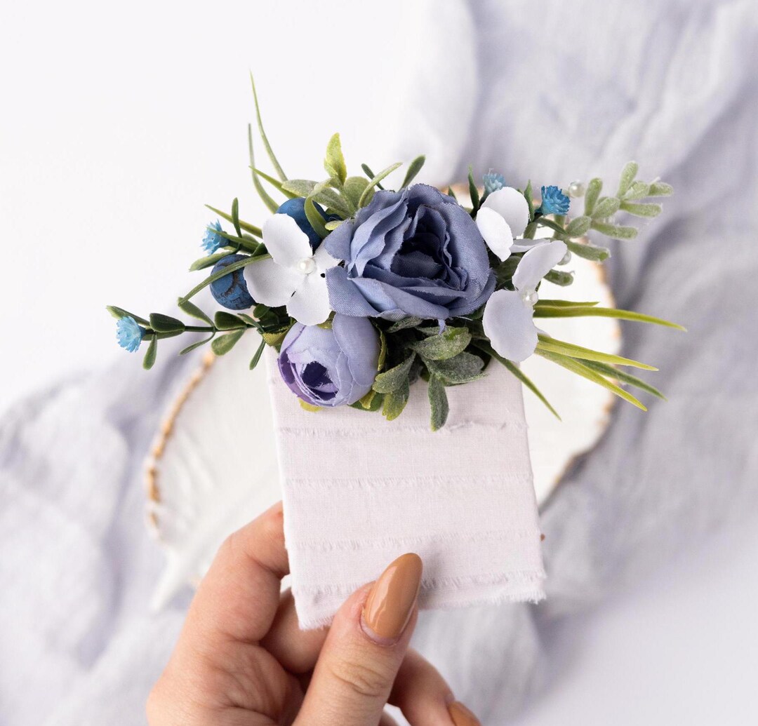 Pocket Buttonholes Wedding, Light Blue Corsage, Hydrangea Groomsmen ...