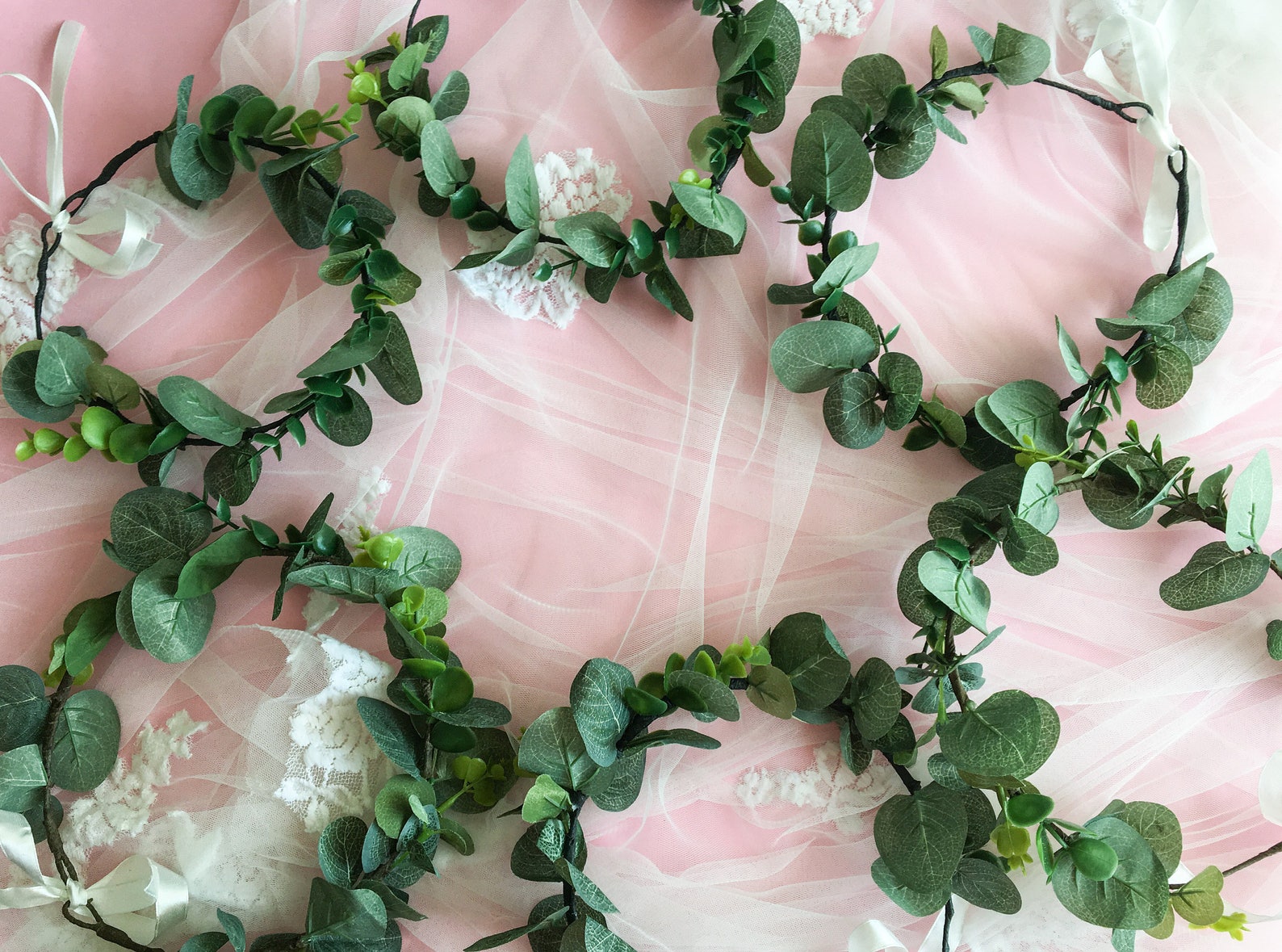Greenery Wedding Crown, Eucalyptus Flower Crown, Woodland Halo, Green ...