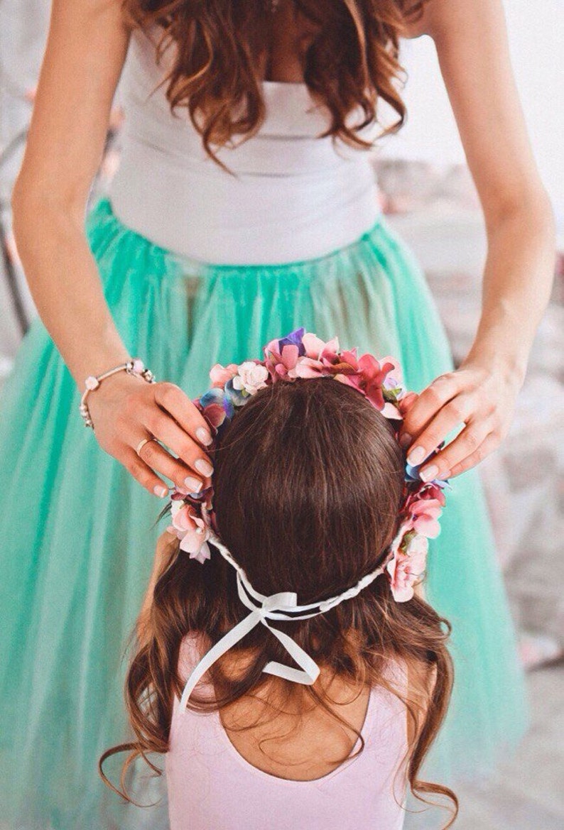 Flower girl crown Baby flower headpiece Spring headband | Etsy