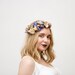 Blue Flower Crown Beige Floral Crown Wedding Headpiece - Etsy