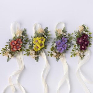 Сustomized Corsage and Boutonniere Set Prom Silk Floral Bracelet ...