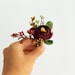 Boutonniere, Groomsmen Buttonhole Burgundy, Grooms Boutonniere Set ...