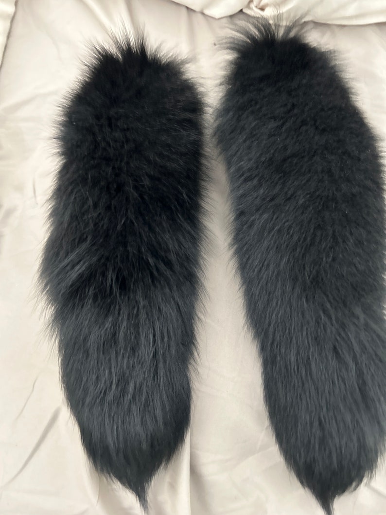 XL Black Fox Tail - Etsy