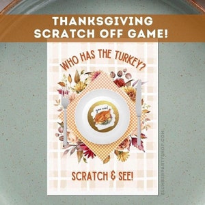 Thanksgiving Scratch off Game | Friendsgiving Scratcher Game ...