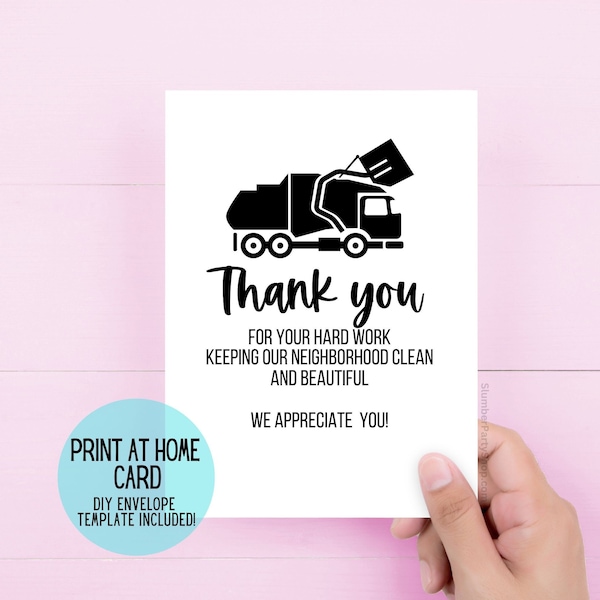 Sanitation Worker Thank You Cards - Etsy