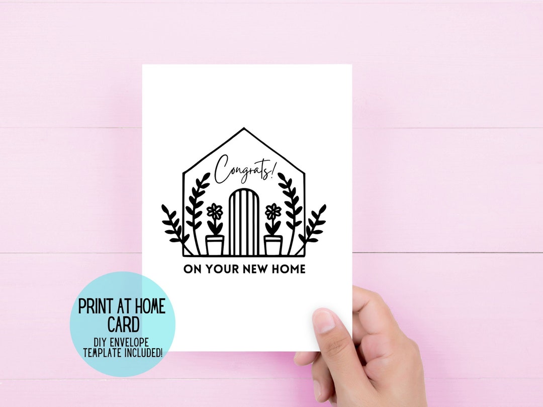 Printable New Home Card | Housewarming Card | Congrats New House Card ...
