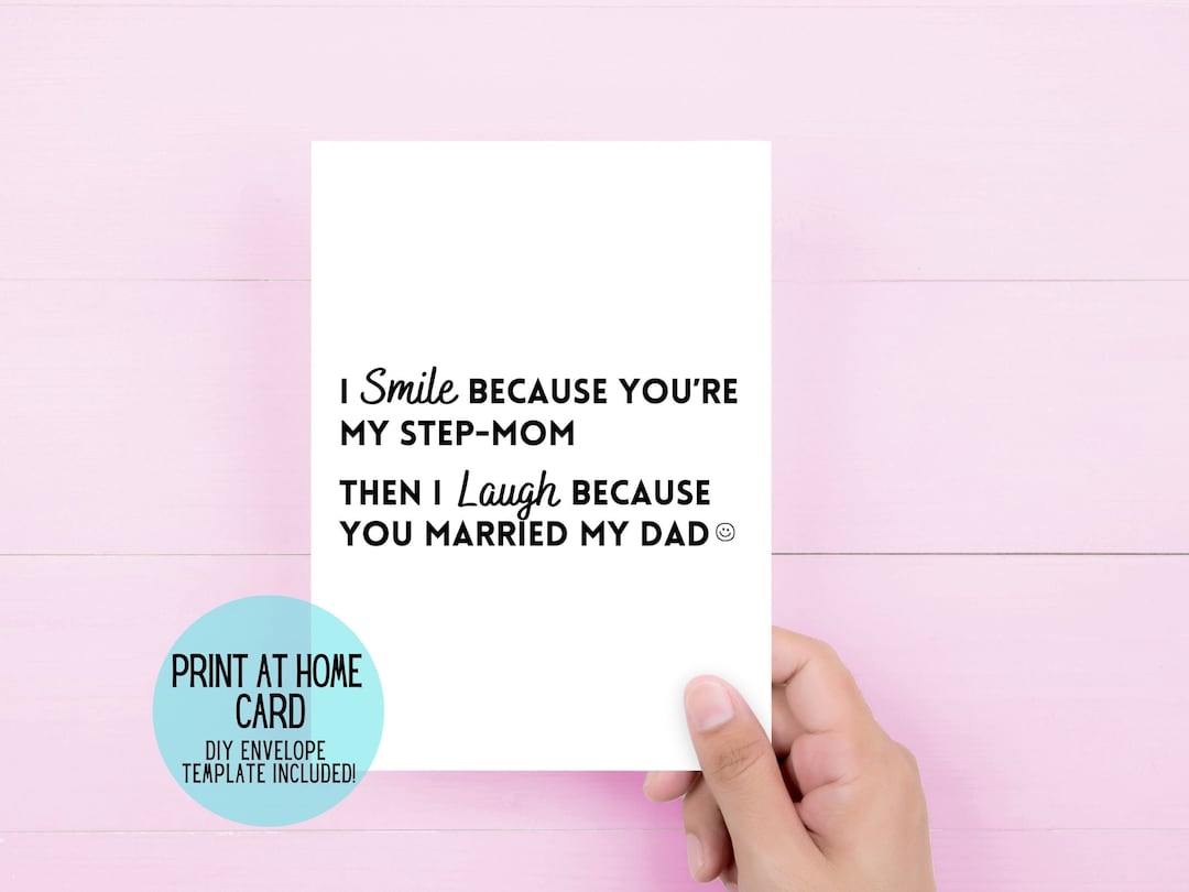 Printable Step Mom Card | Funny Card for Step-mom | Print at Home ...