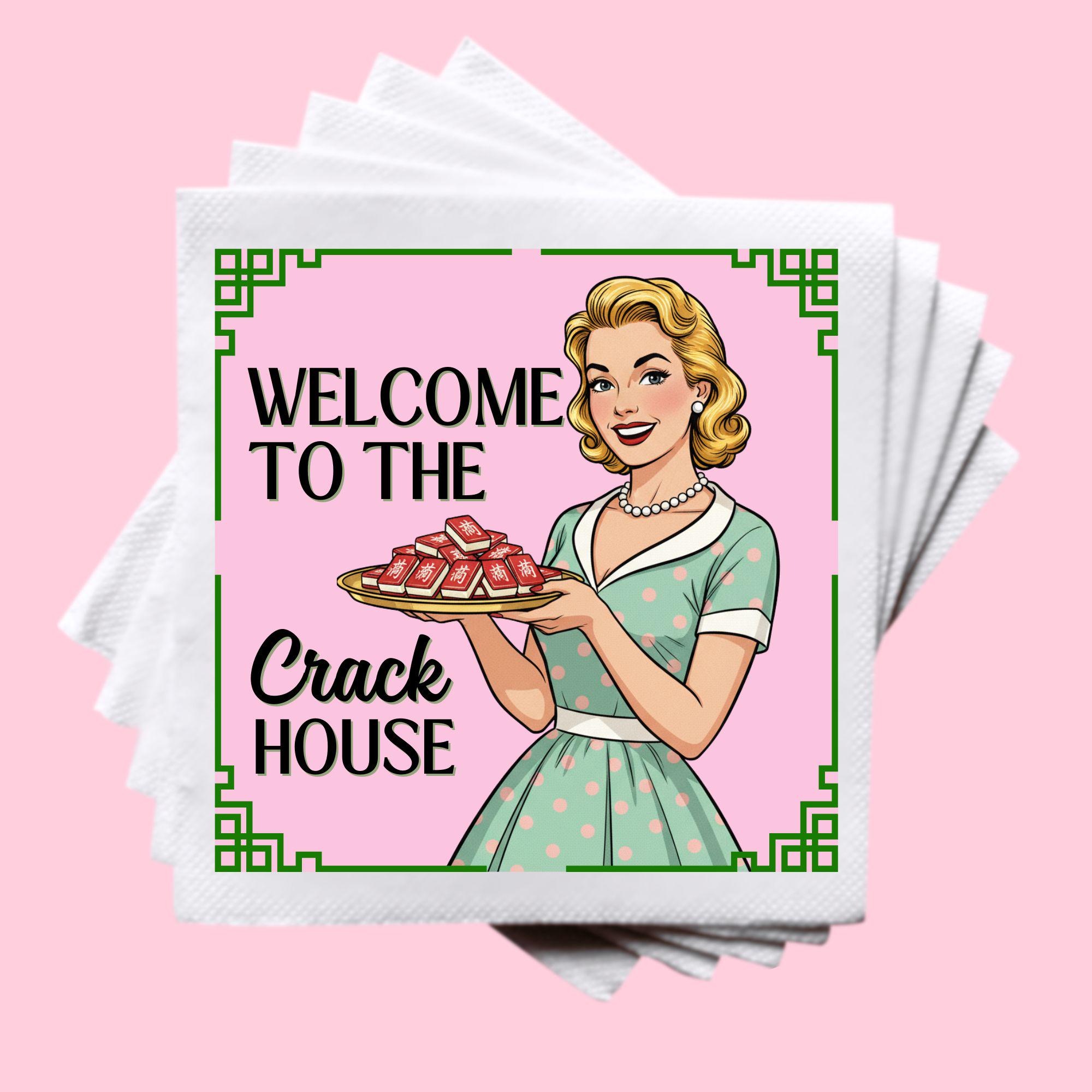 Funny Mahjong Cocktail Napkins: "welcome to the Crack House" - 30-pack ...