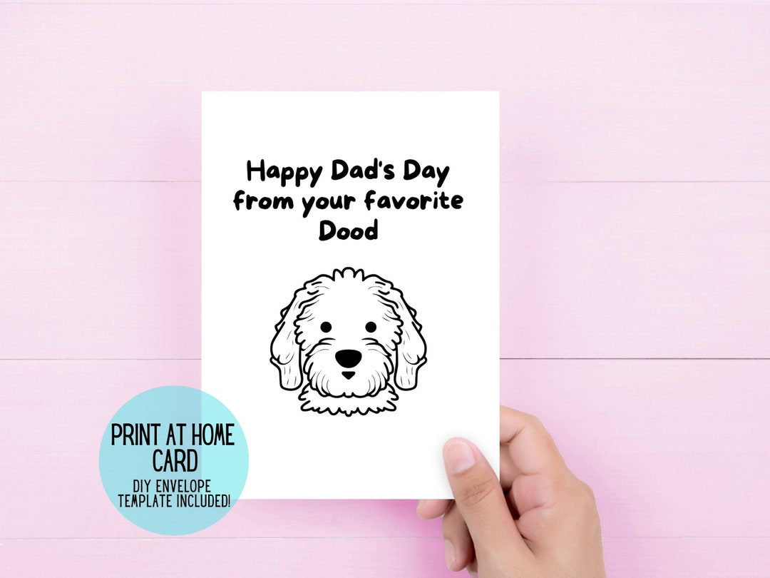 Doodle Dog Dad Card | Card From Dog | Doodle Father's Day Card ...