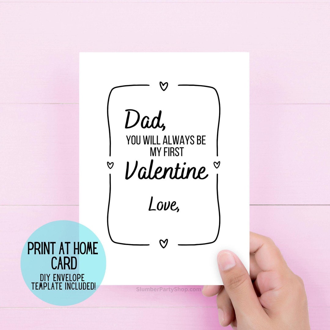 Printable Valentine's Day Card for Dad: Daughter's First Valentine ...