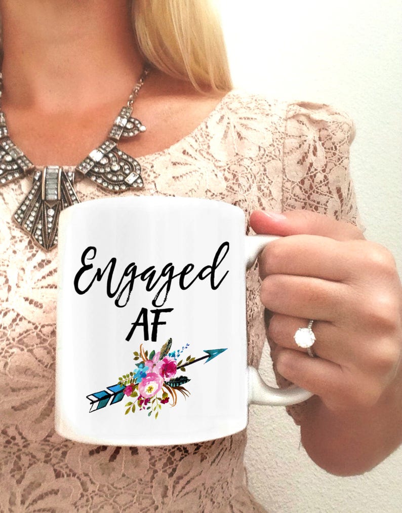 Engaged AF | Unique Engagement Gift | Engagement Mugs | Future Mrs. Mug ...