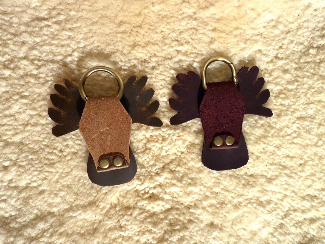All Leather Moose Bag Charm - Etsy