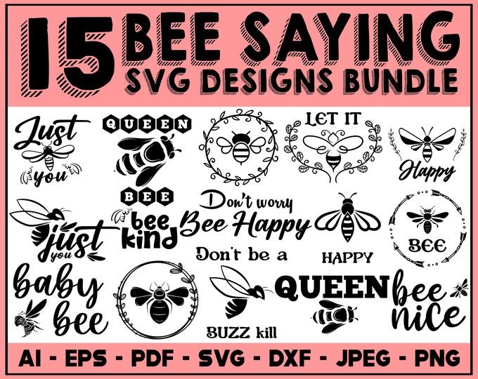 Biene Spruch SVG Bundle, Biene SVG Designs, Bienenkönigin svg, Bee ...