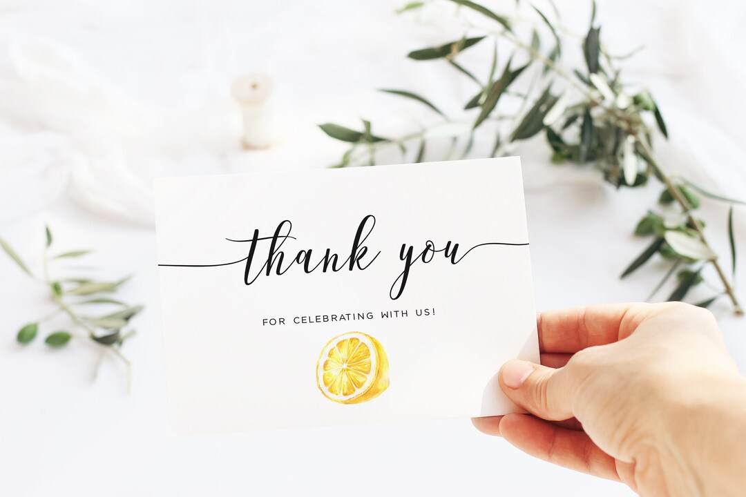 Lemon Thank You Card Lemon Baby Shower Thank You Card - Etsy