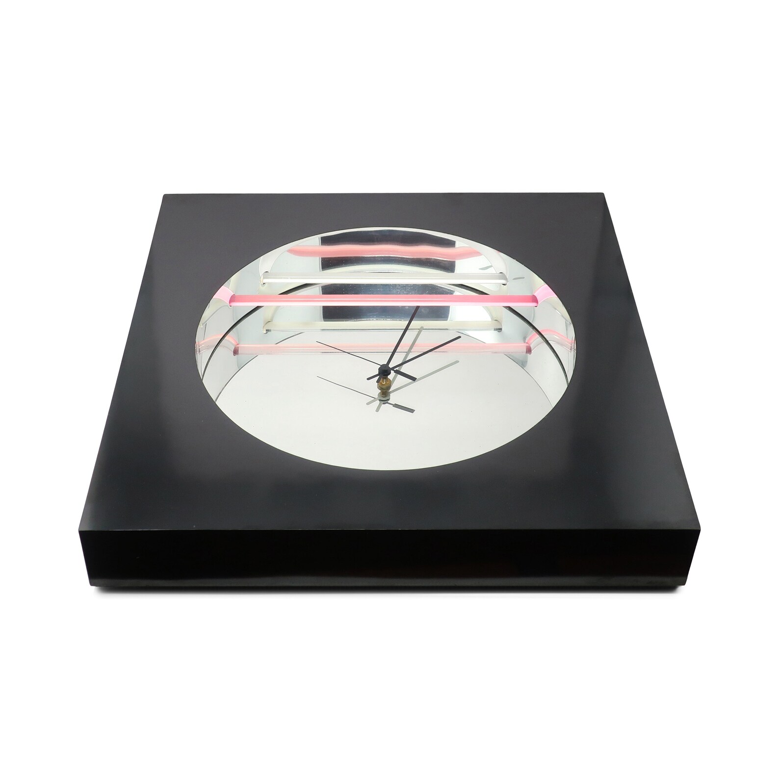 1980s Postmodern Mirror Wall Clock by Jon Gilmore for Accessory Art ...