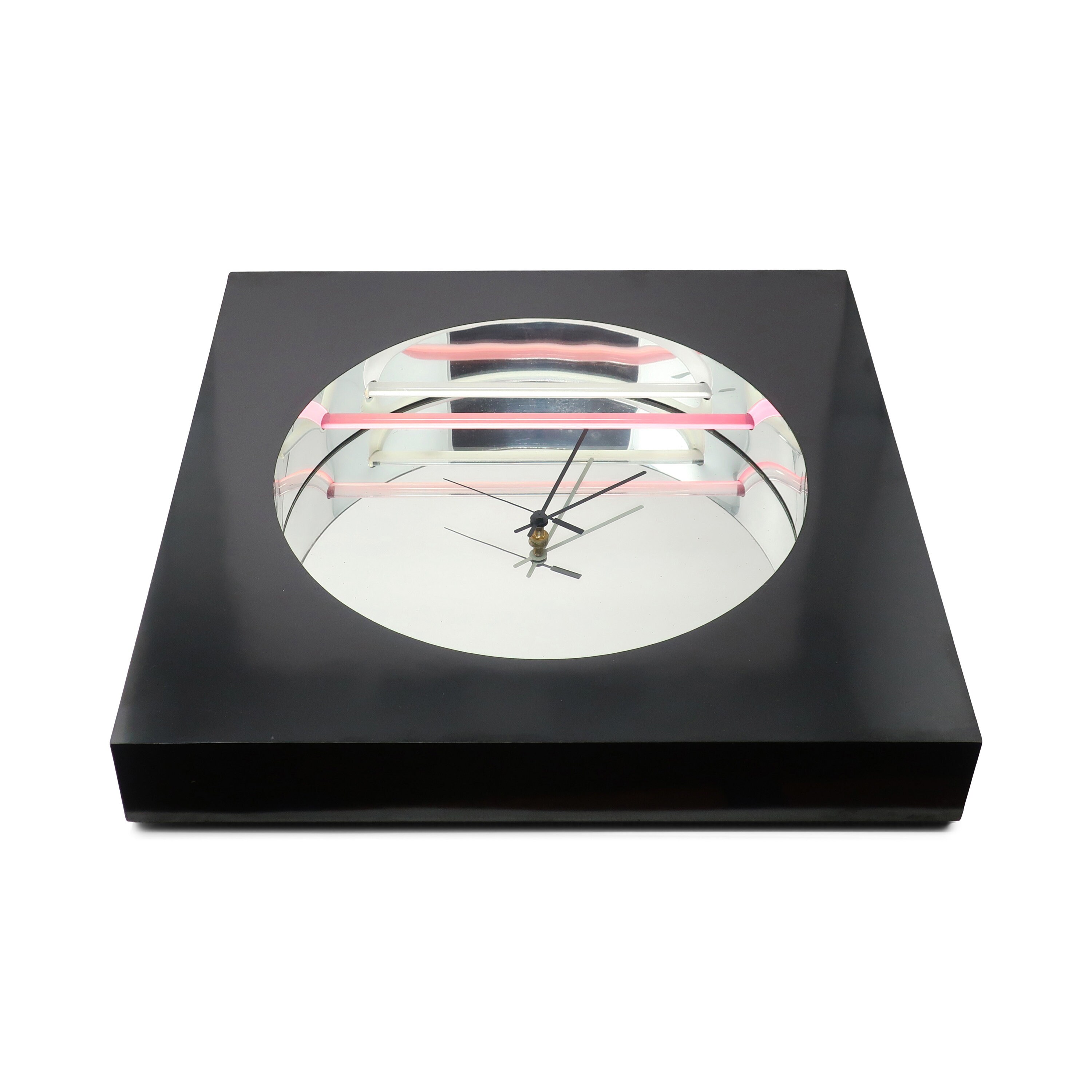1980s Postmodern Mirror Wall Clock by Jon Gilmore for Accessory Art ...