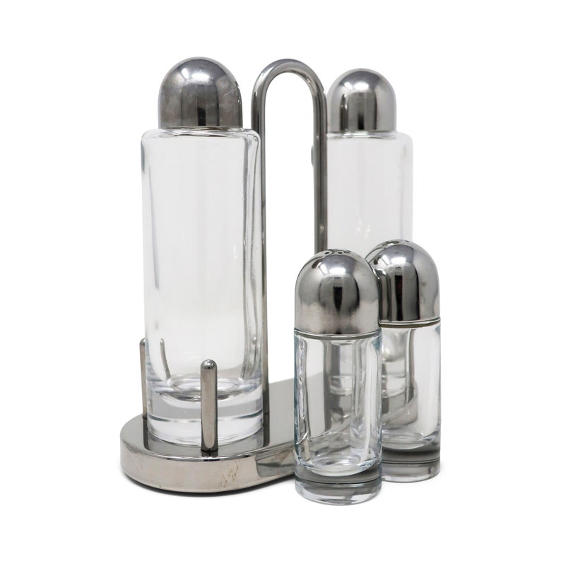 Stainless Steel and Glass Cruet Set by Ettore Sottsass for - Etsy