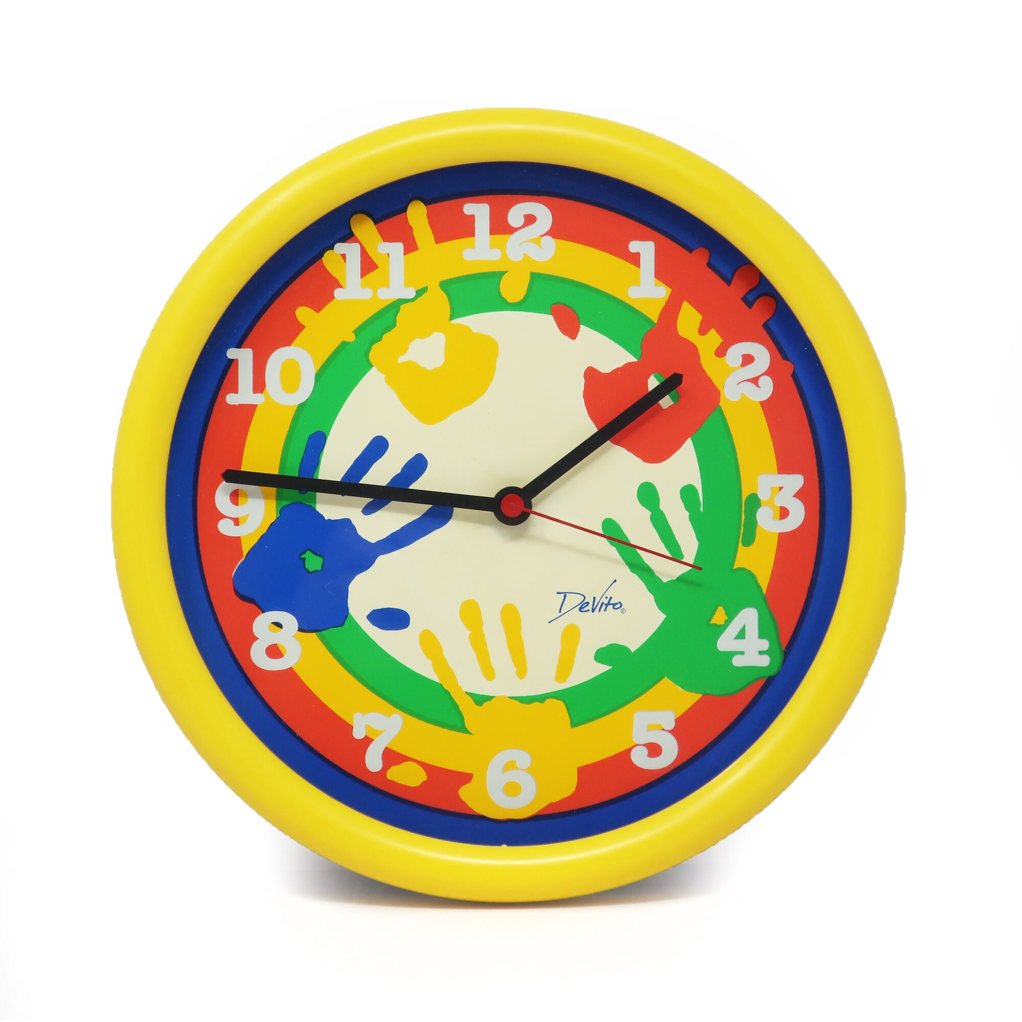 1980s Colorful Handprint Wall Clock by Devito - Etsy